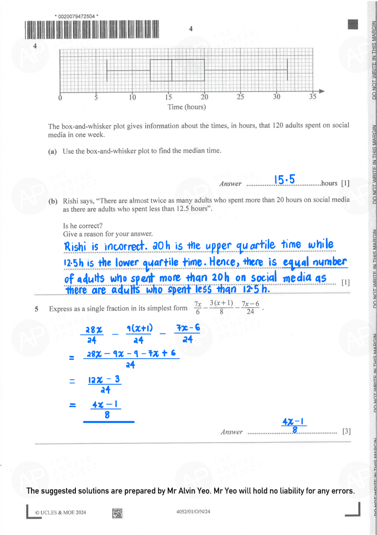 2024 O-LEVEL E MATH PAPER 1 SOLUTION - The Annexe Project