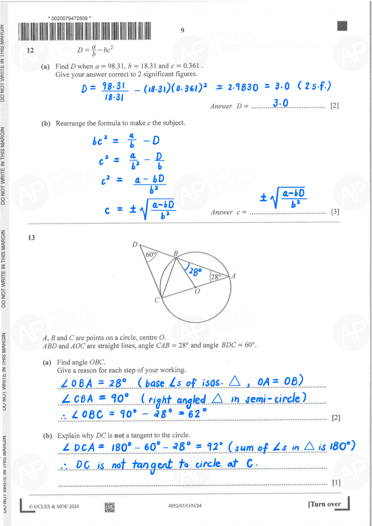 2024 O-LEVEL E MATH PAPER 1 SOLUTION - The Annexe Project