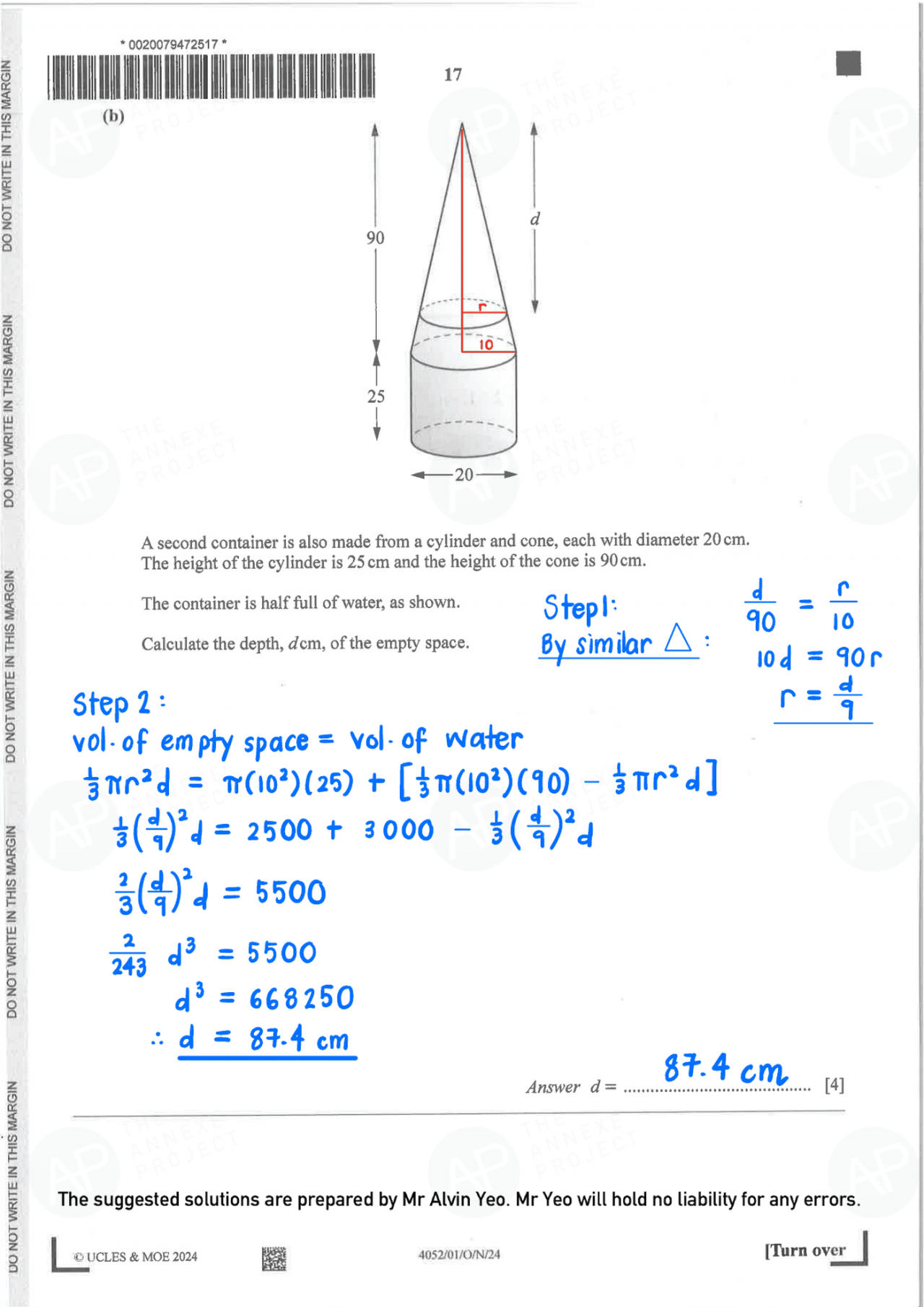 2024 O-LEVEL E MATH PAPER 1 SOLUTION - The Annexe Project