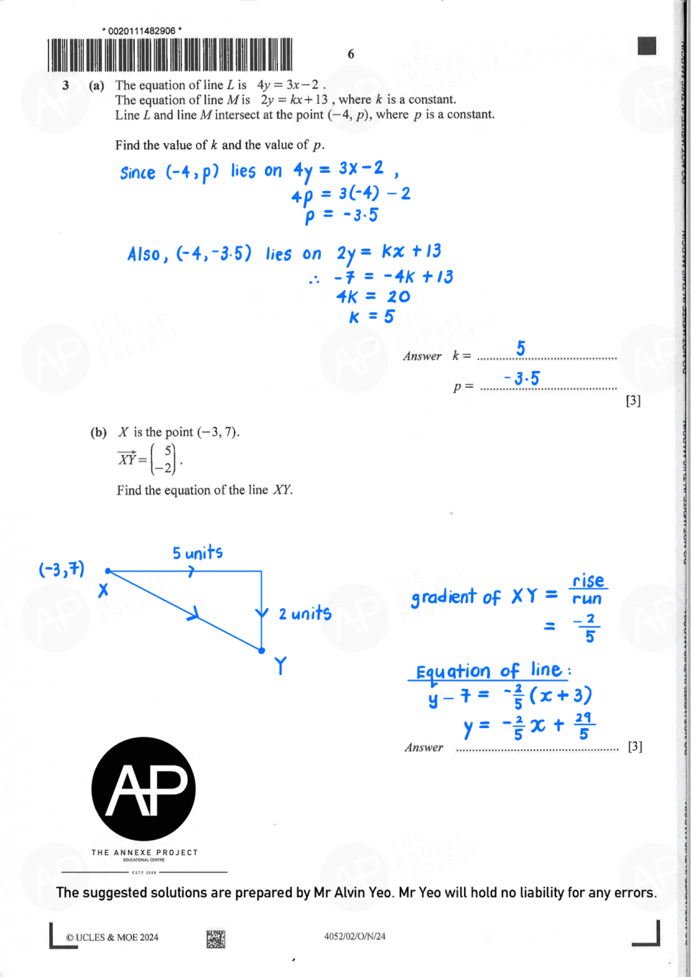 2024 GCE O-LEVEL E MATH PAPER 2 SOLUTION - The Annexe Project