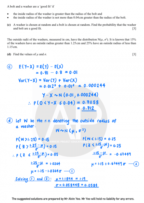 2025 GCE A LEVEL H2 MATHEMATICS SPECIMEN PAPER 2 SOLUTION - The Annexe ...